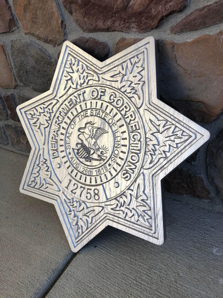 Custom Wooden Corrections Shield Plaques – Wyckoff's Workshop