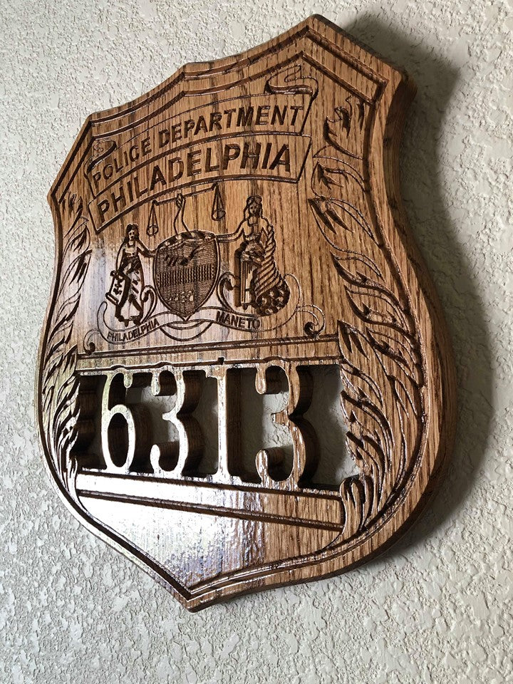 Wooden Police Shield: Medium 14"x14"x3/4" – Wyckoff's Workshop